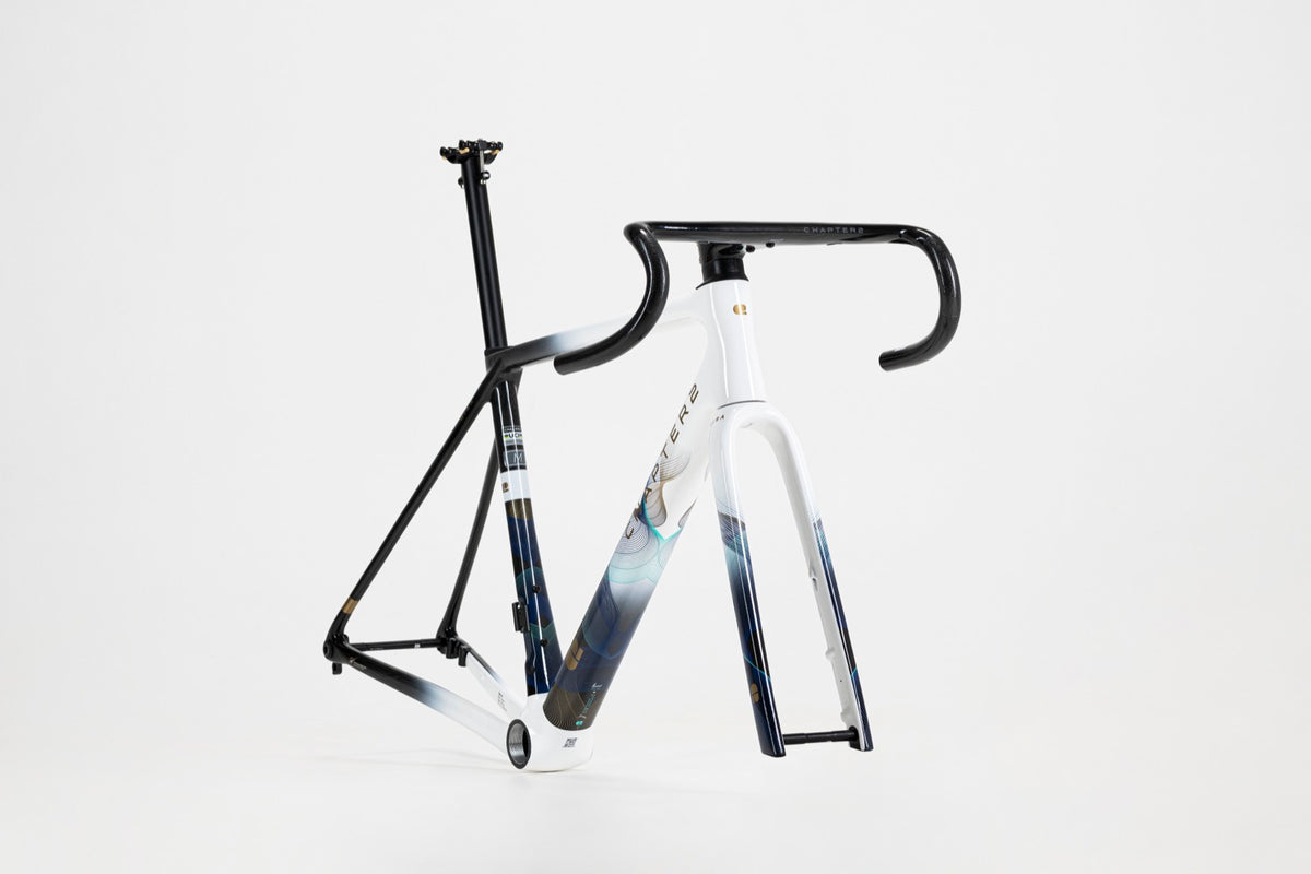 Chapter2 RIRA Frameset - WHITE FADE w/SWIRLS – Chapter2 Bikes Australia